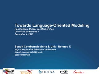 Towards Language-Oriented Modeling (HDR Defense) | PPT