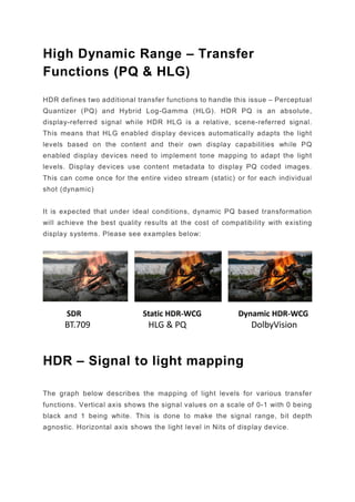 HDR Insights Article 2 : PQ and HLG transfer functions for HDR | PDF