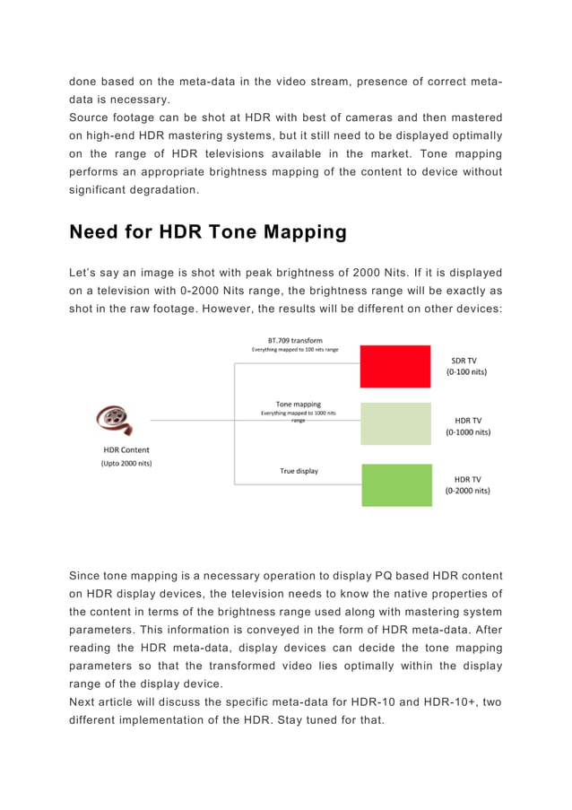 HDR Insights Article 3: Understanding HDR Tone Mapping | PDF