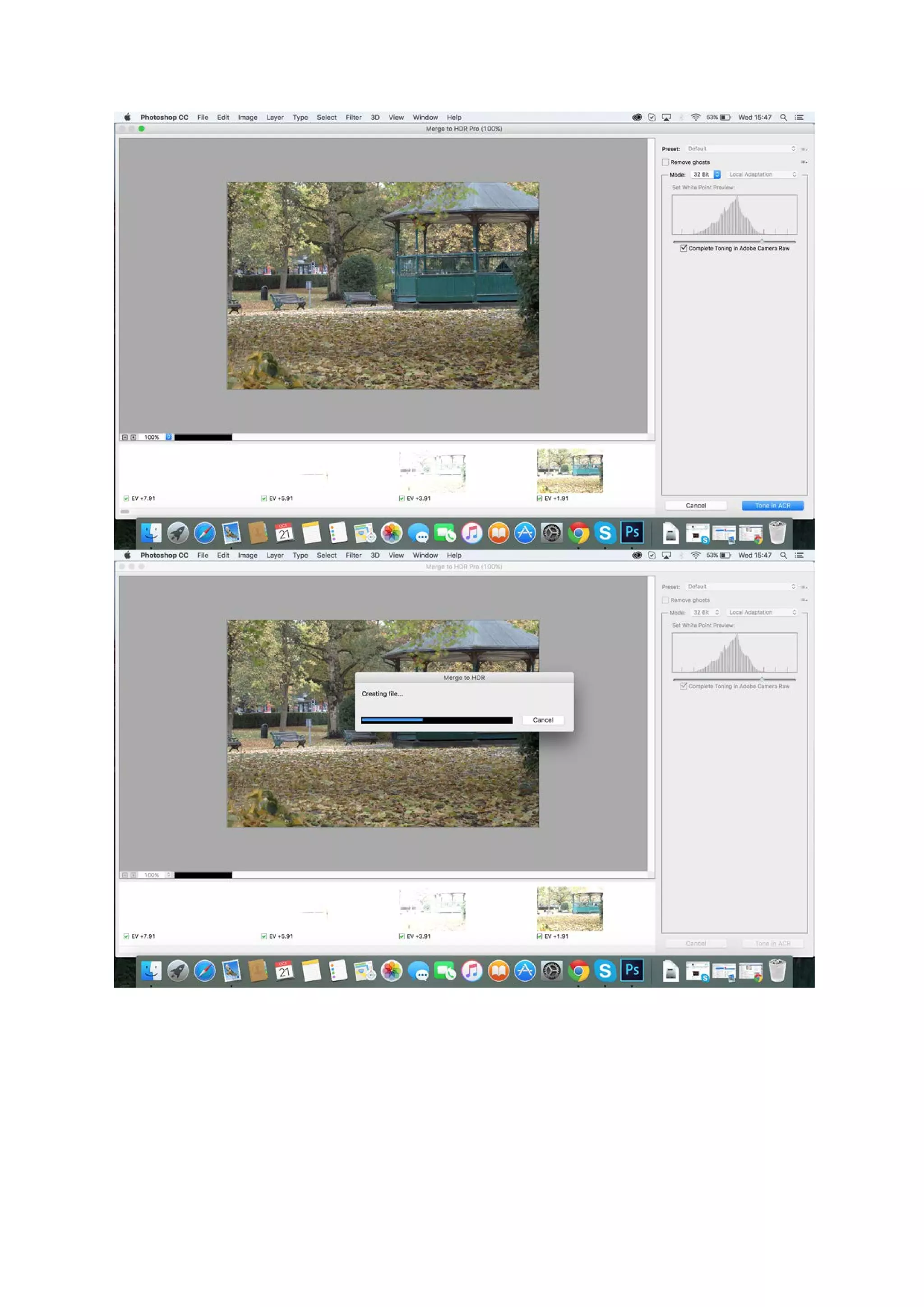 HDR Process (How to create a HDR image using RAW Photos) | PDF