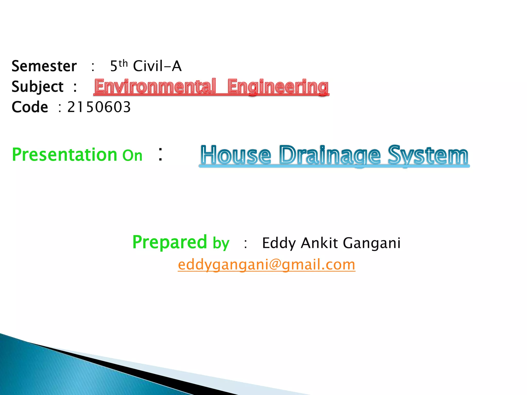 House Drainage System | PPTX