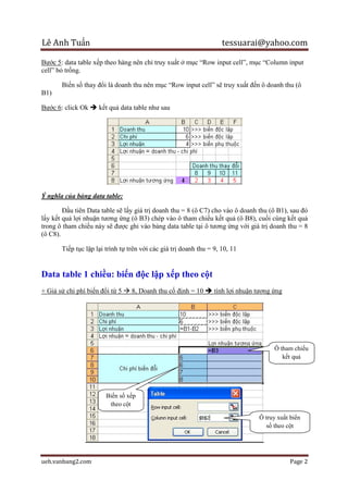 HƯỚNG DẪN SỬ DỤNG DATA-TABLE | PDF