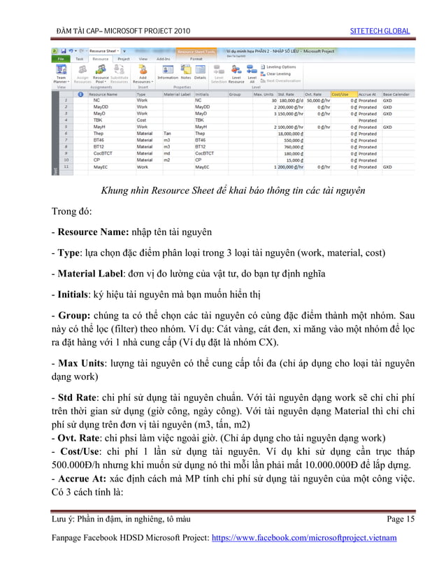 Hướng dẫn sử dụng Microsoft Project 2010 (Phần 2: Nhập dữ liệu) | PDF