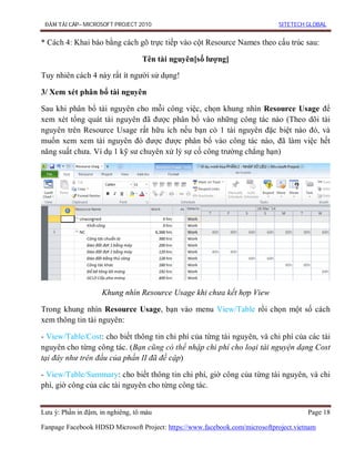 Hướng dẫn sử dụng Microsoft Project 2010 (Phần 2: Nhập dữ liệu) | PDF
