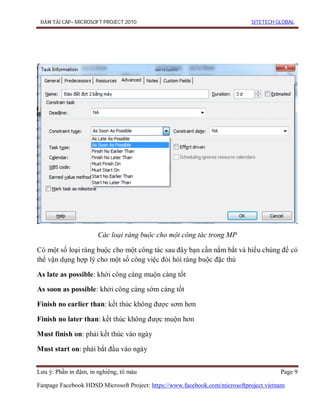 Hướng dẫn sử dụng Microsoft Project 2010 (Phần 2: Nhập dữ liệu) | PDF