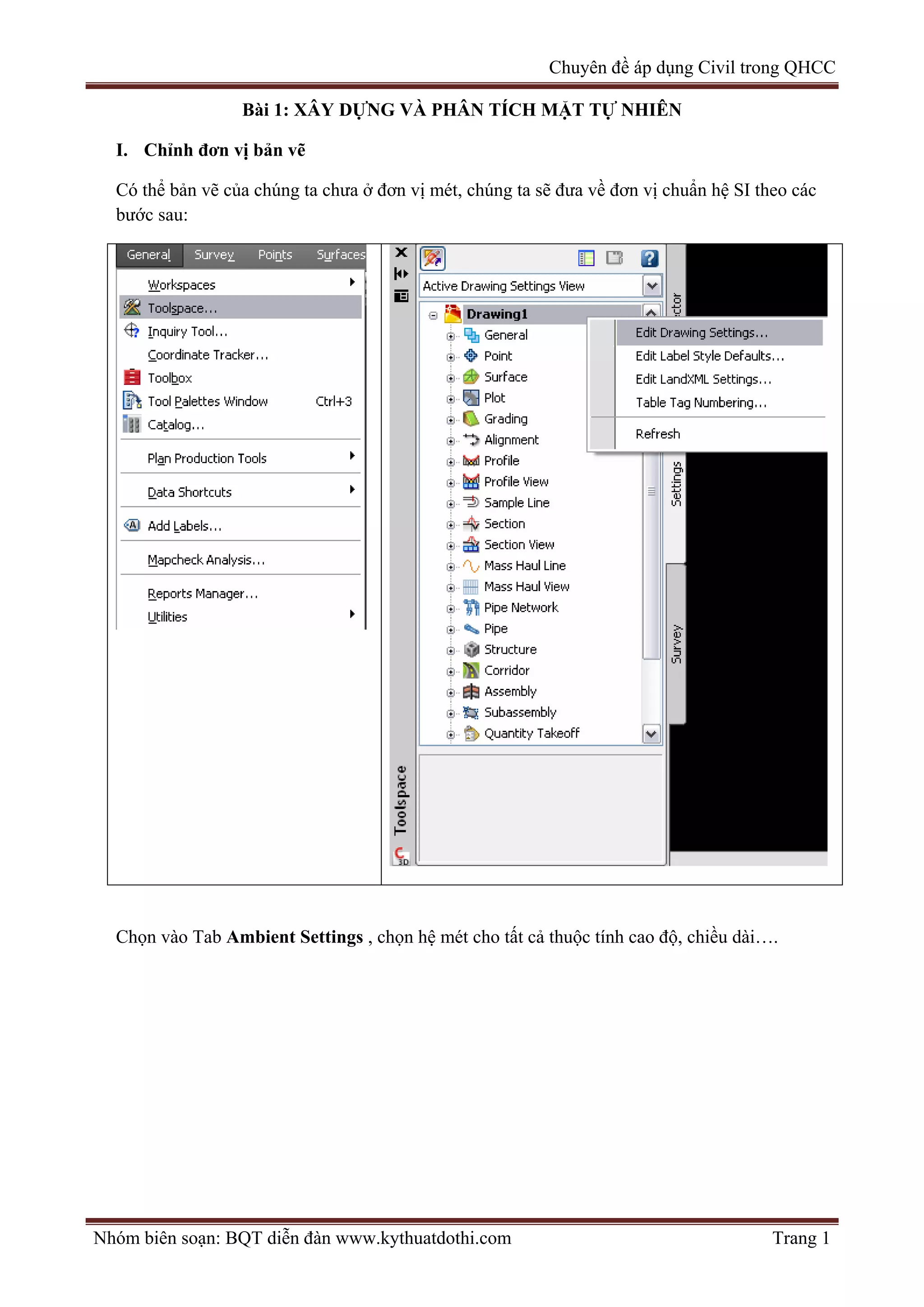 Hdsd qhcc civil 3 d | PDF
