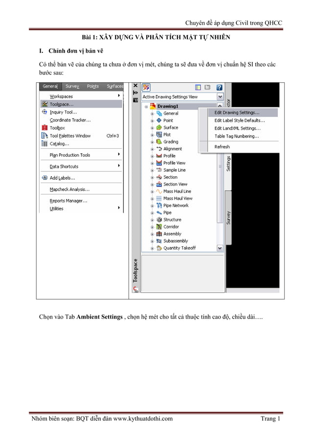 Hdsd qhcc civil 3 d | PDF
