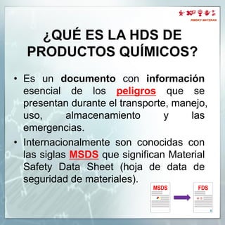 Hds (hoja de seguridad) de productos quimicos 050721 | PDF