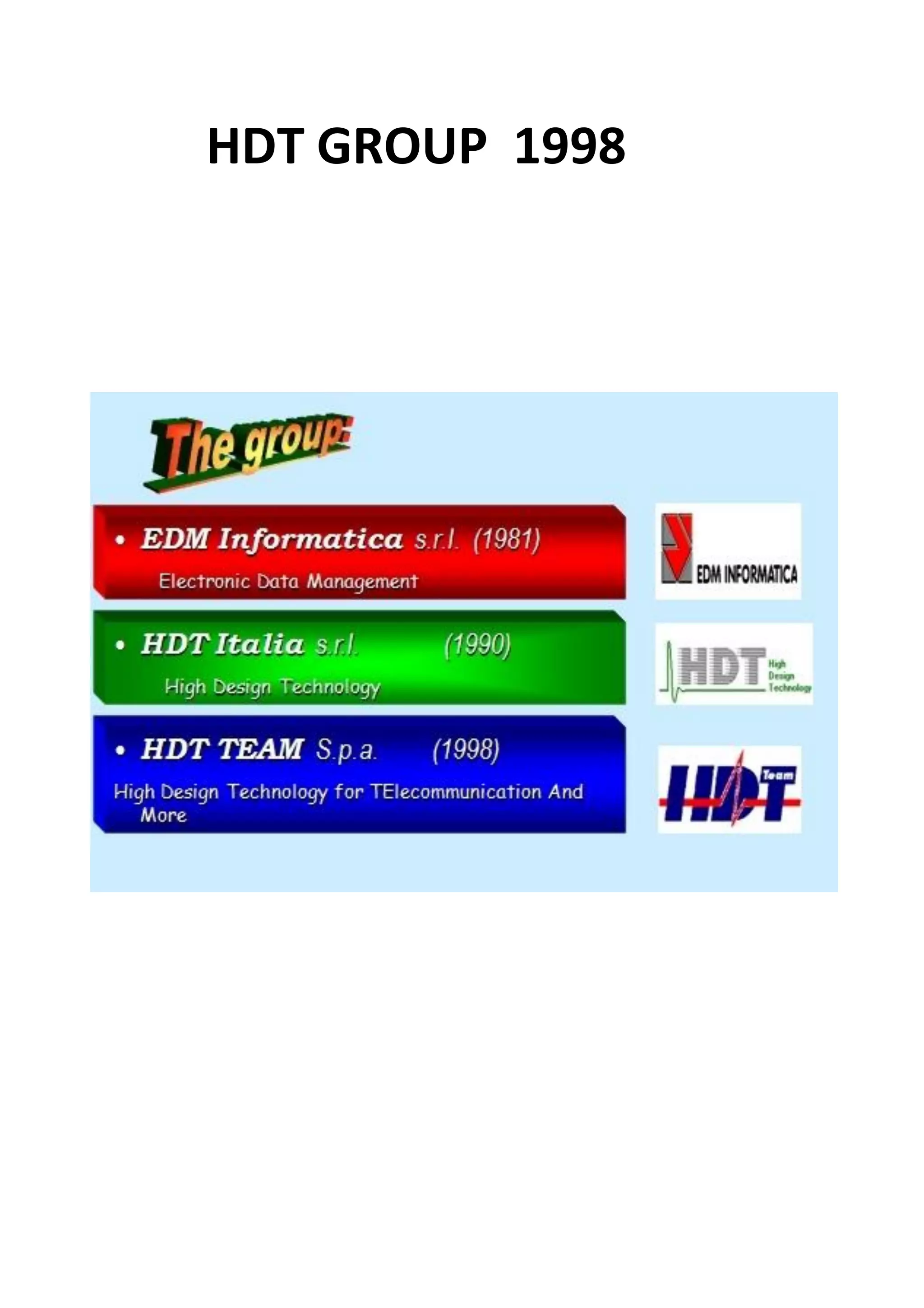 HDT GROUP 1998 | PDF