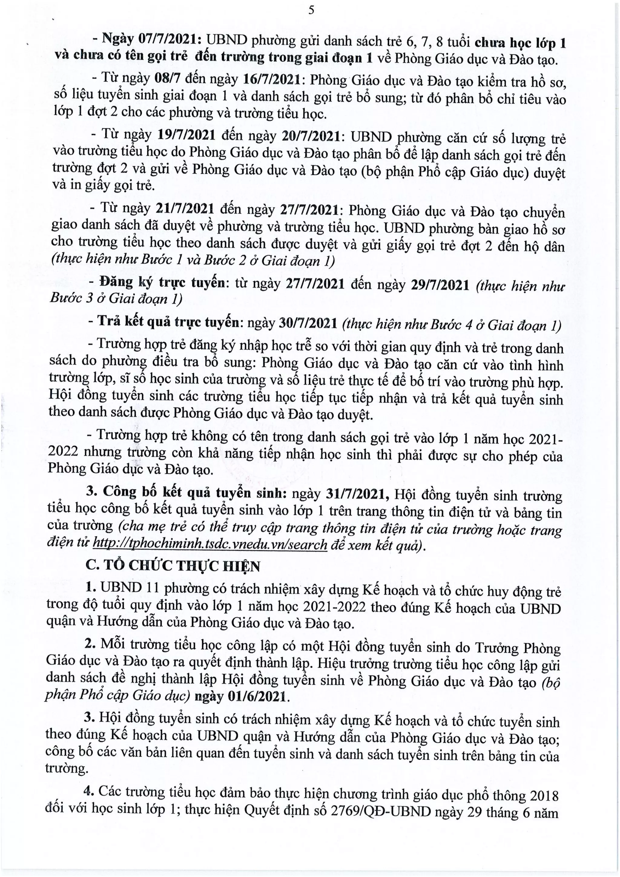 HD tuyen sinh lop 1-NH 2122-UB Q. TP | PDF