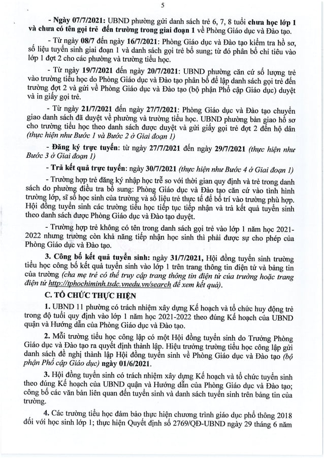 HD tuyen sinh lop 1-NH 2122-UB Q. TP | PDF