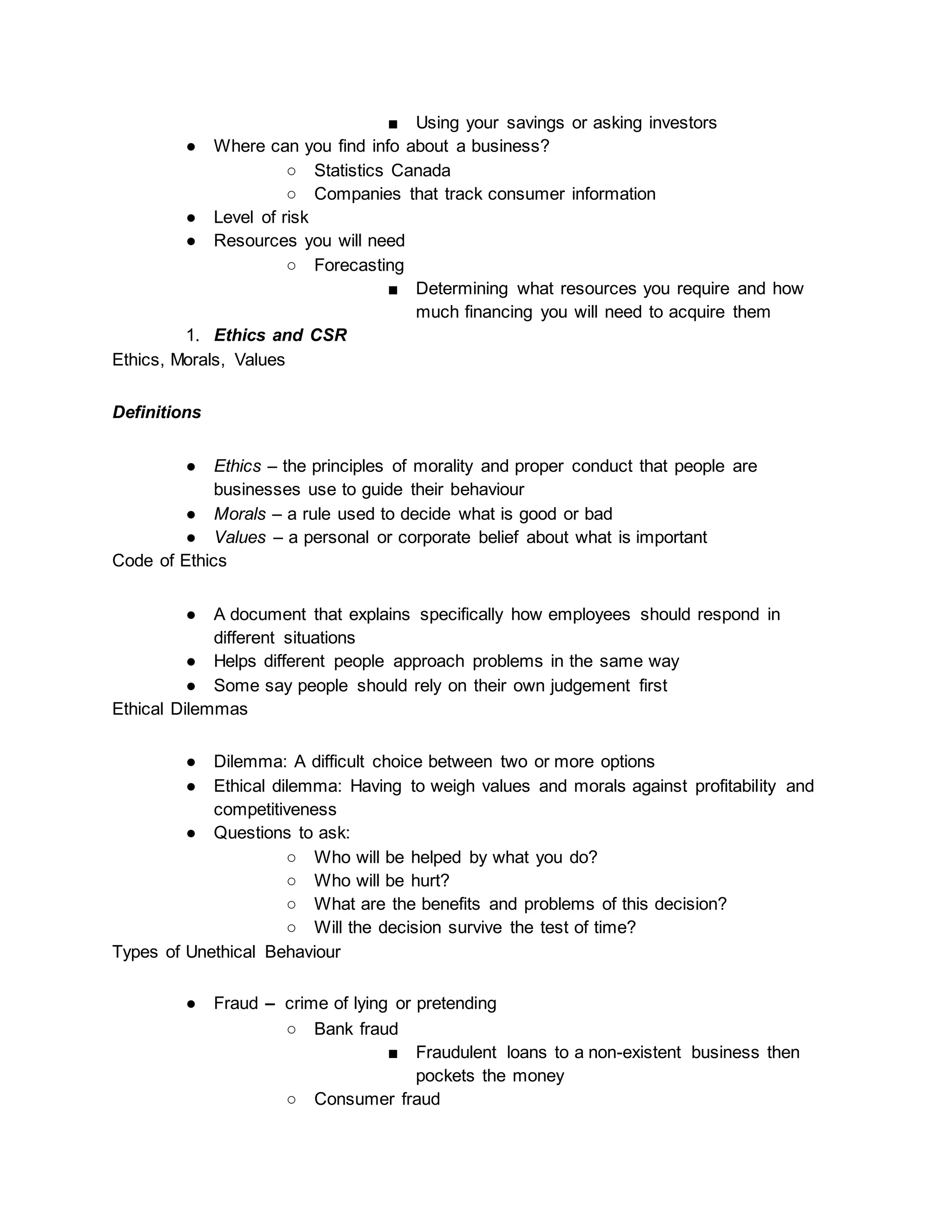 Bbi2 o grade 10 business – final exam | DOCX