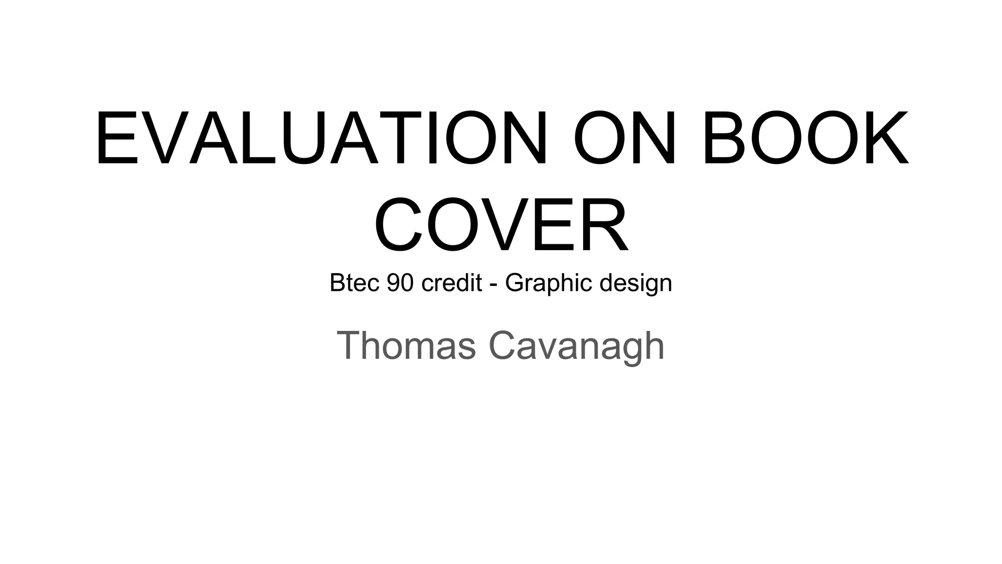 Evaluation on book cover | PPT