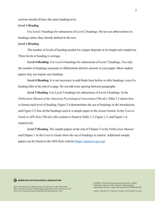 Heading Levels Template: Student Paper, APA Style 7th Edition | PDF