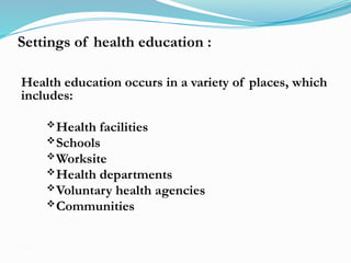 Health education .Chapter-1.power point. | PPTX