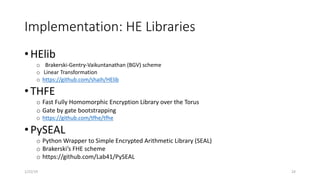 The Road Less Traveled: Use-cases, Challenges, and Solutions of Homomorphic Encryption | PPT