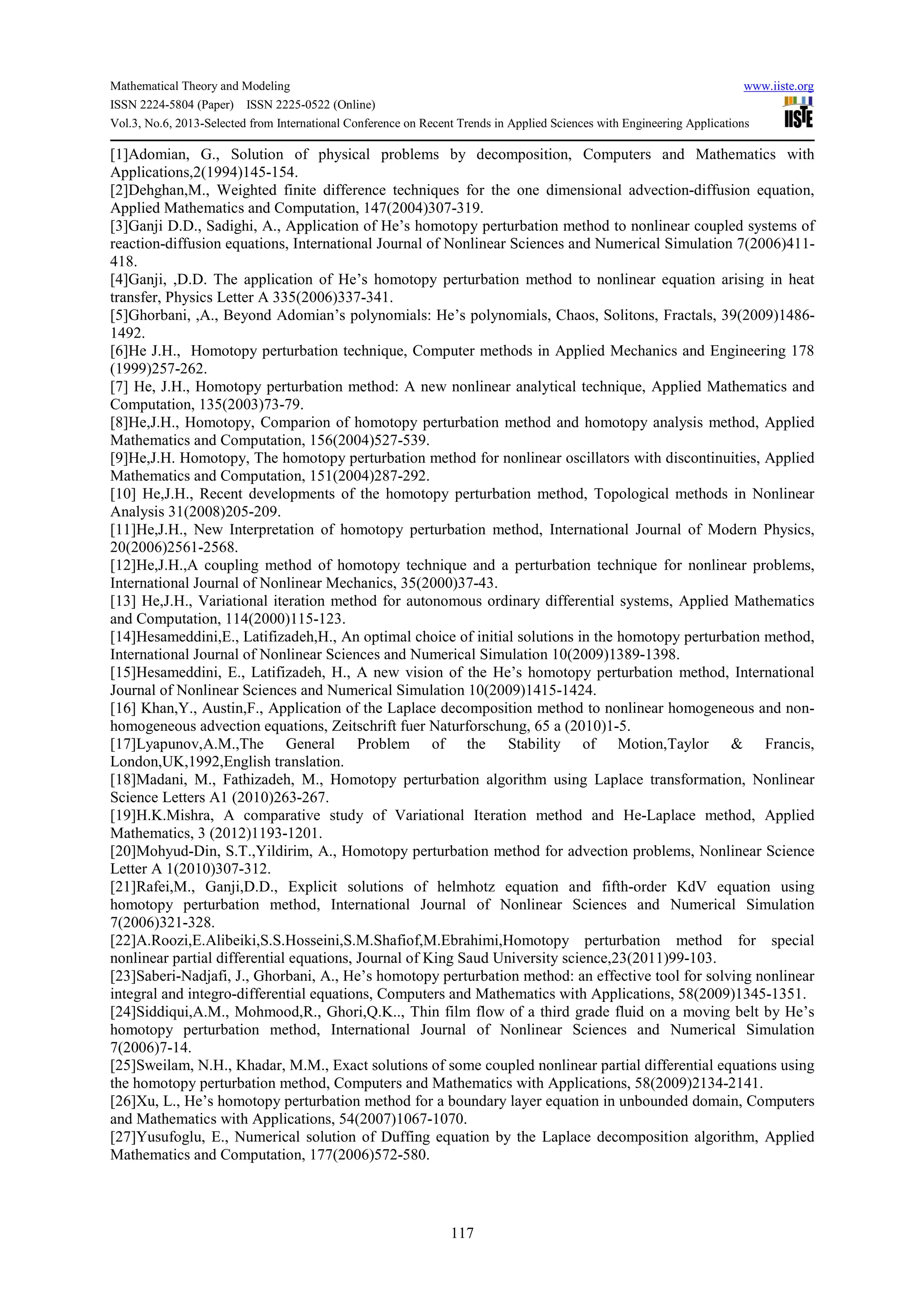 He laplace method for special nonlinear partial differential equations ...