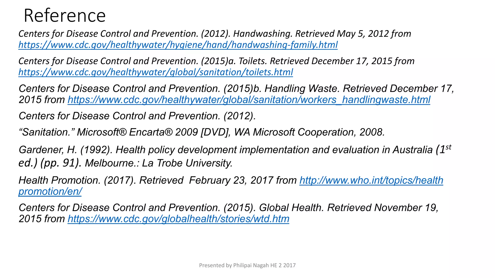 HE234 pp presentation sanitation-Toilet Hygiene Sanitation | PPTX
