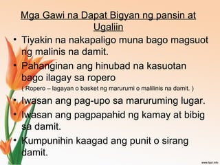 Pangangalaga ng Kasuotan at Kagamitan - EPP 6 | PPT