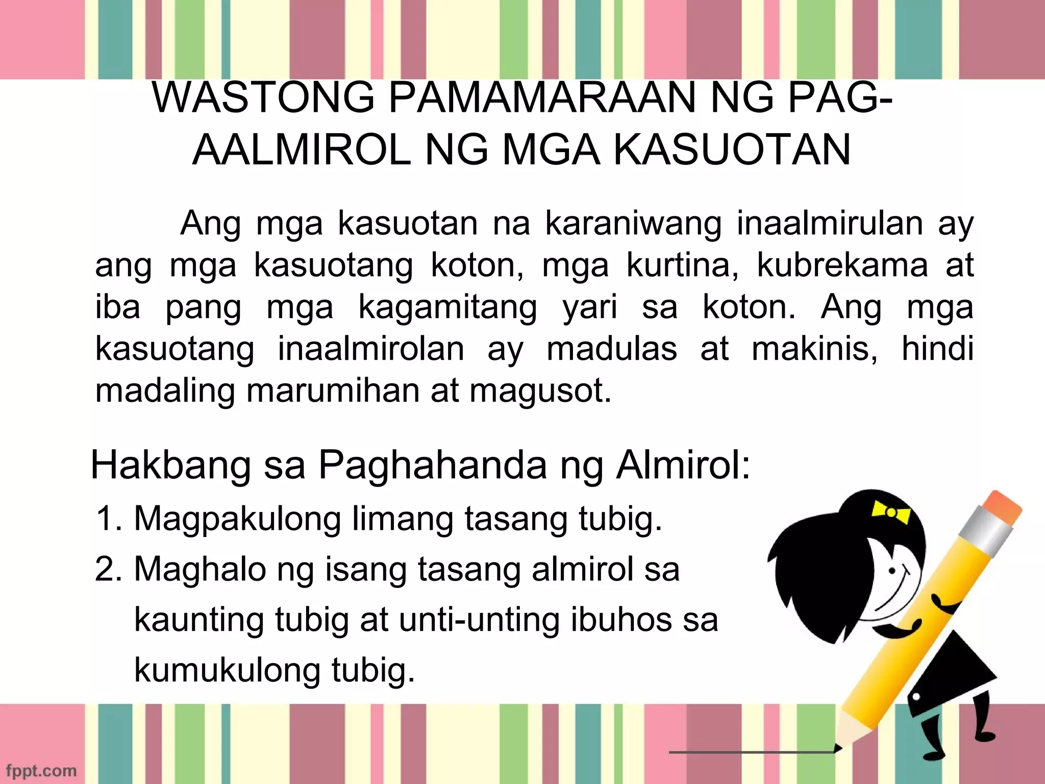 Paglilinis at Pag-aayos ng Kagamitan - EPP 6 | PPT
