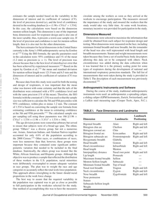 Head And Face Anthropometric Survey Of U.S. Respirator Users | PDF ...
