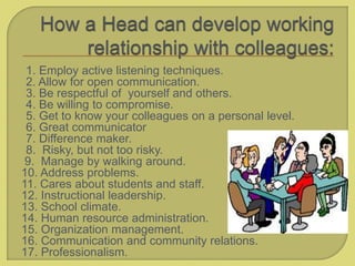 Head colleagues relationships | PPTX