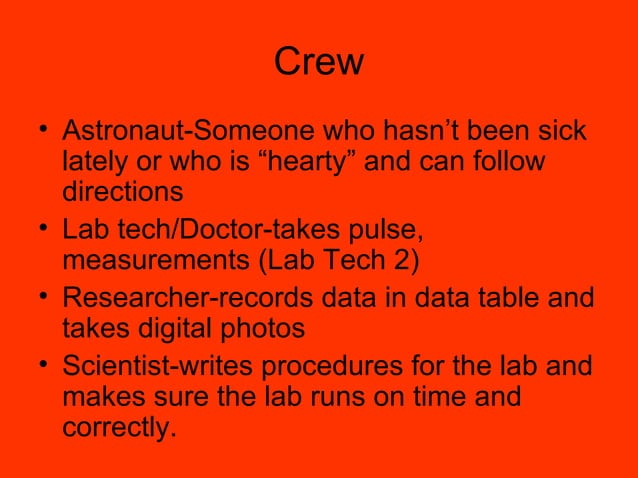 Head Down Tilt Experiment | PPT