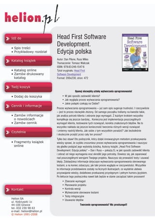 Head First Software Development. Edycja polska | PDF