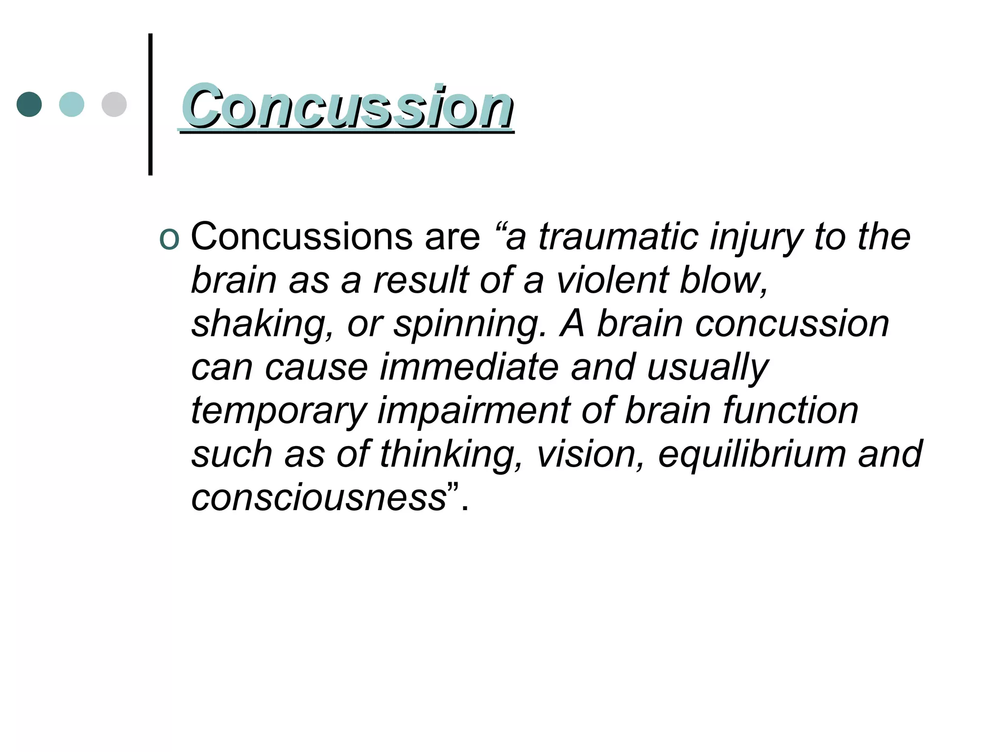 Head Injuries & Concussion | PPT