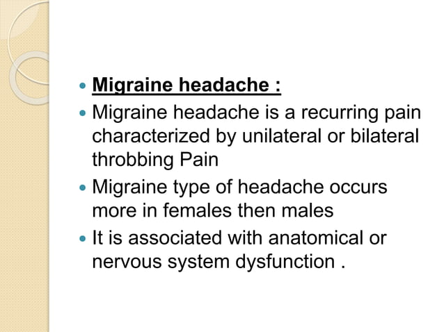 Headache | PPTX | Brain and Nervous System Disorders | Diseases and ...
