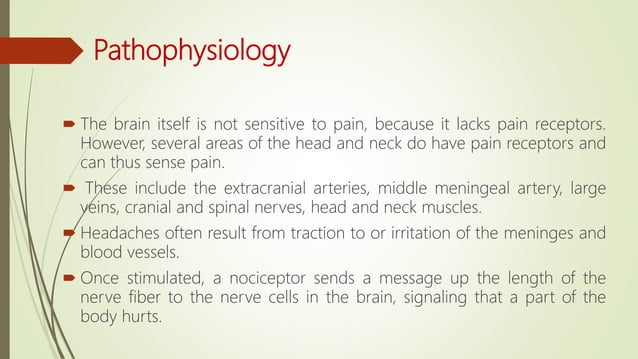 Headache types and pathophysiology | PPT