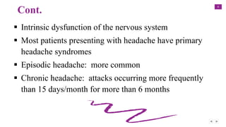 Headache types & management | PPTX