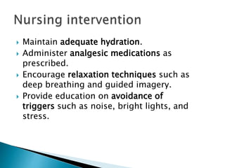 Headache and its type and treatment treatment | PPTX