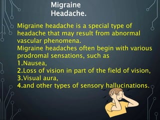 HEADACHE.pptx somatosensory 11 human physiology | PPTX