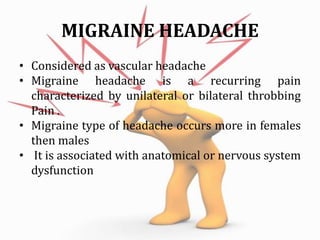headache.pptx neurology brain disorderss | PPTX