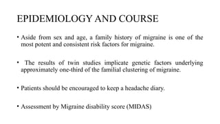 Primary headache and its types (Migraine) | PPTX
