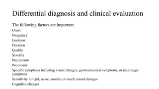 Primary headache and its types (Migraine) | PPTX