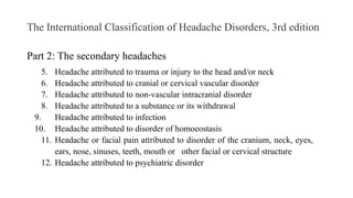 Primary headache and its types (Migraine) | PPTX