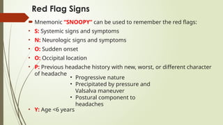 Clinical Approach to Headache pediatric Sharda University | PPTX