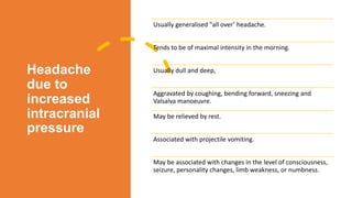 Approaches to headaches primary and secondary | PPT