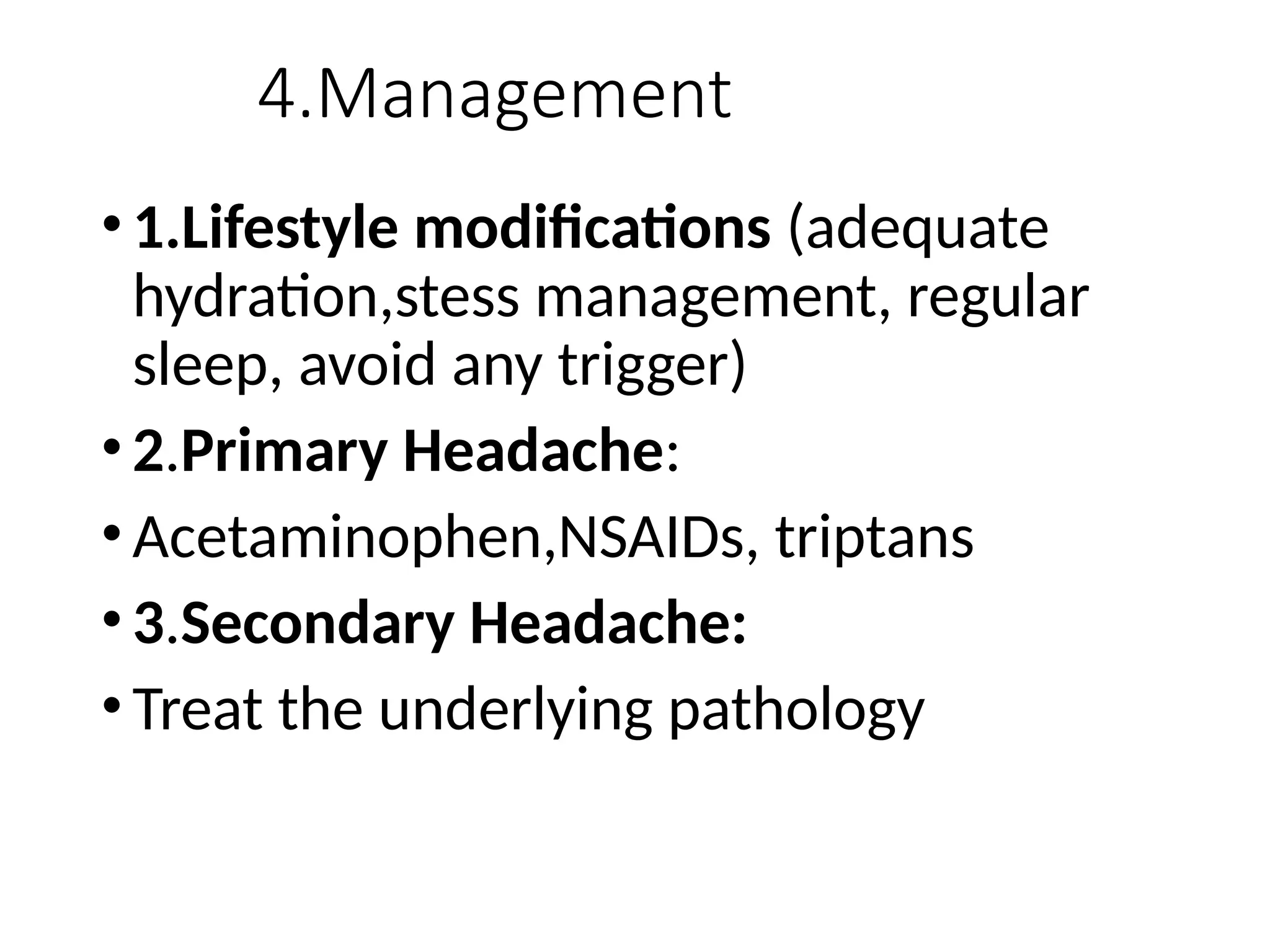 Approach to headache clinical presentation and management | PPT