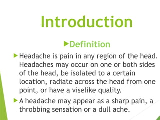 Headache and meningitis for health science students off the | PPTX