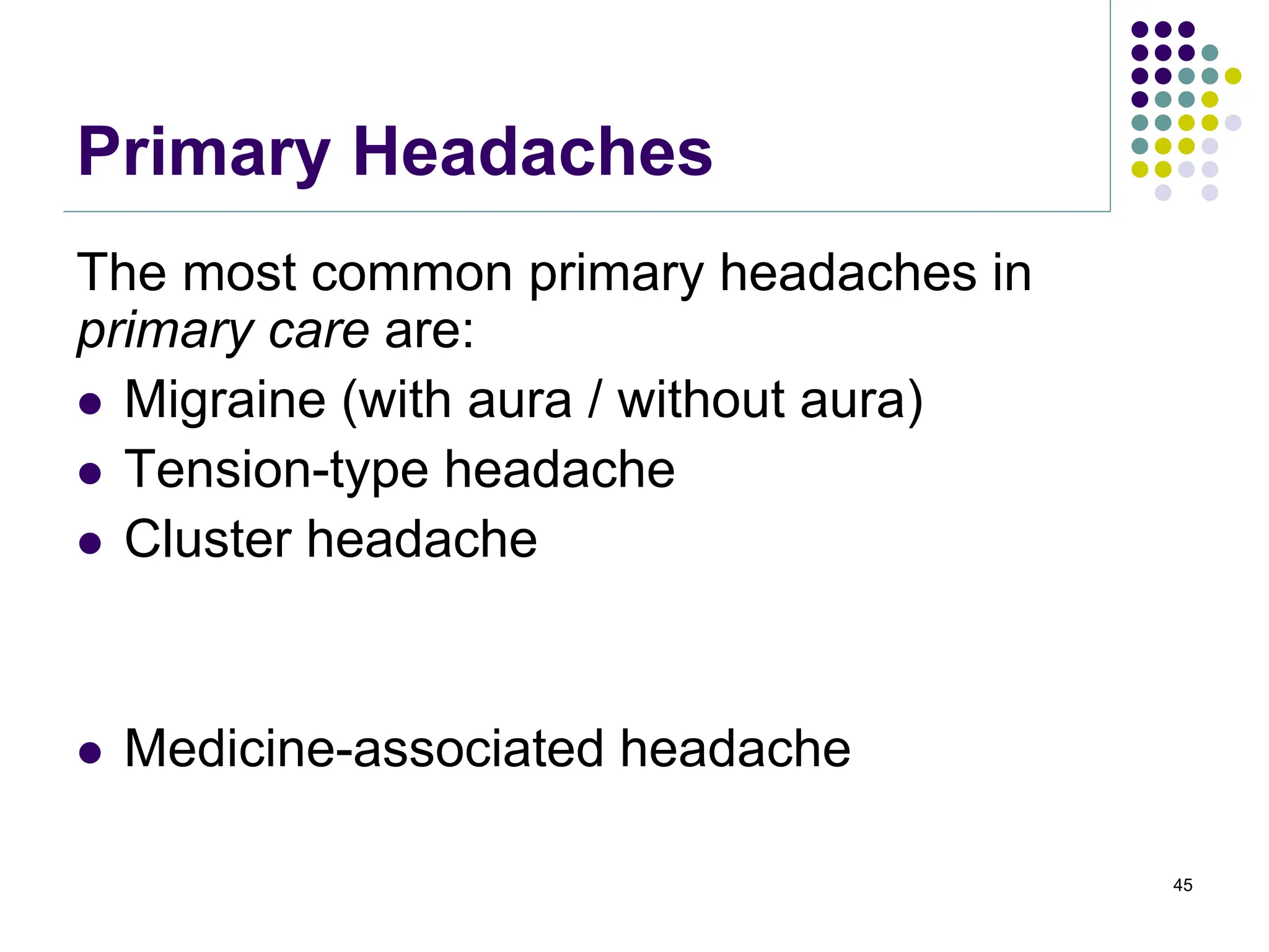 Headache medical ppt for medical College students | PPT