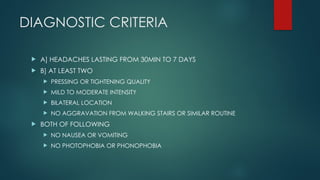 HEADACHE CLASSIFICATION AND NEURALGIA.pptx