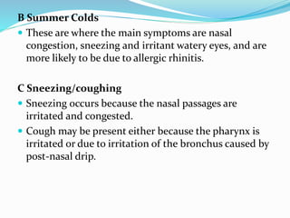 Cold and flu, its diagnosis and treatment for Pharmacist | PPTX