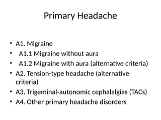 Headache_Disorders_Classification.pptx... | PPTX