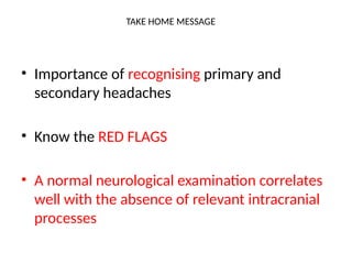 Approach to a child/adolescent with a headache | PPTX