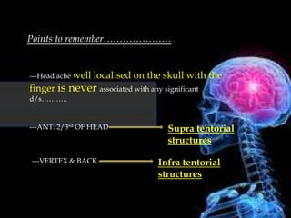 Head ache history &examination | PPTX