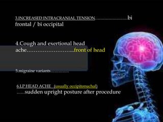 Head ache history &examination | PPTX