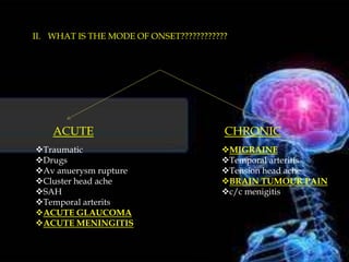 Head ache history &examination | PPT
